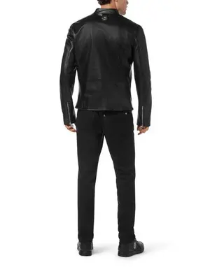 BILLIONAIRE Nappa Leather Moto Jacket