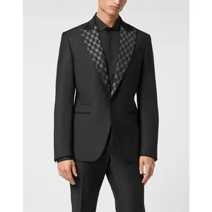 Philipp Plein Blazer Monogram - Black/crystal