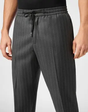 Philipp Plein Wool Pinstripe Jogging Trousers