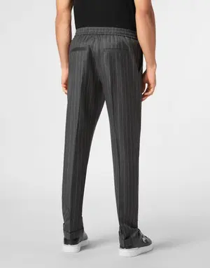 Philipp Plein Wool Pinstripe Jogging Trousers