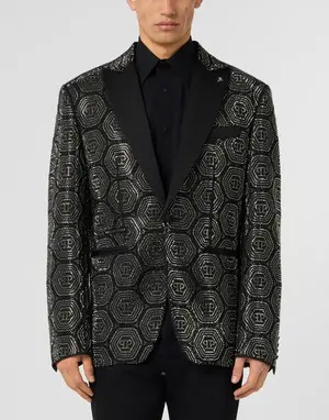 Philipp Plein Lord Fit Blazer Bling Monogram - Black