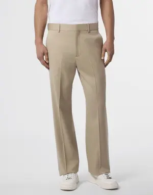 BILLIONAIRE Wool Loose Fit Trousers - Beige