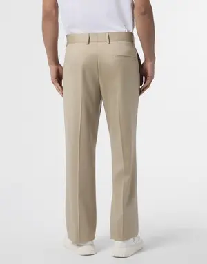 BILLIONAIRE Wool Loose Fit Trousers - Beige