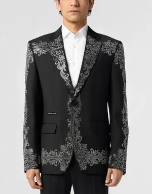 Philipp Plein Blazer Baroque Skull Strass - Black