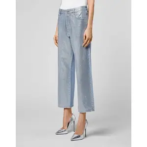 Philipp Plein High Rise Crystal Embellished Jeans - Grisailleturquoise