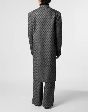 Philipp Plein Denim Coat Jacquard Monogram