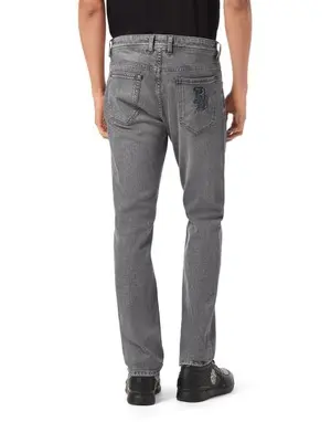BILLIONAIRE 5 Pockets Super Straight Cut Jeans - Grey