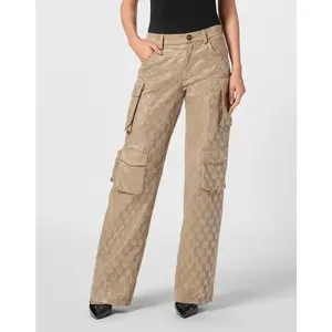 Philipp Plein Cargo Fit Monogram Trousers - Beige