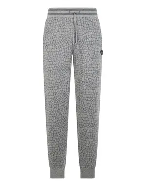 Philipp Plein Wool Cashmere Joggers Cocco Men Grey