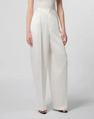 Philipp Plein Satin Dame Fit Trousers - White