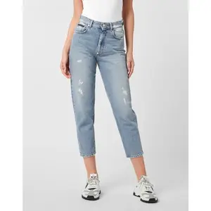 Philipp Plein Mom Fit Jeans Hexagon - Glacier