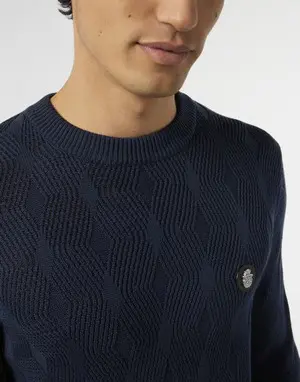 BILLIONAIRE Wool Silk Roundneck Pullover Braids