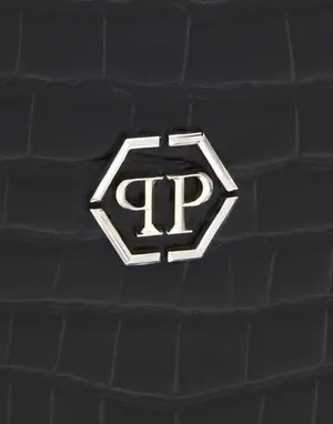 Philipp Plein Leather French Wallet Cocco