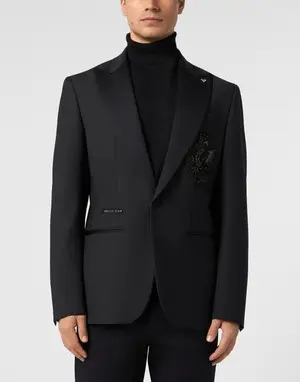 Philipp Plein Blazer Dragon Patch - Black