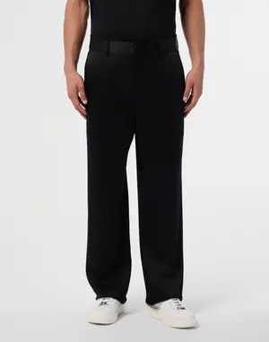 BILLIONAIRE Satin Loose Fit Trousers - Black