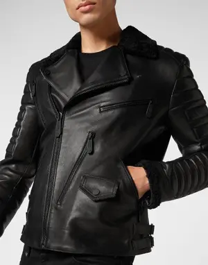 Philipp Plein Leather Biker Gothic Plein
