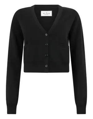 PHILIPP PLEIN Merino Wool Cardigan Jacquard Monogram Women
