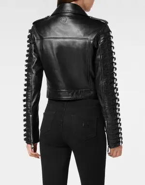 Philipp Plein Leather Jacket Skull