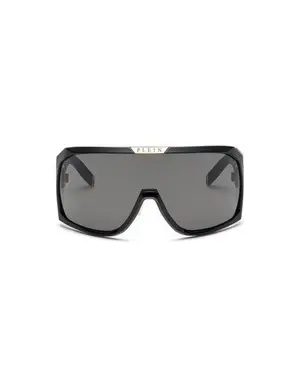 Philipp Plein Oversized Shield Sunglasses - Black/black