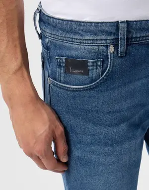 BILLIONAIRE Super Straight Cut Jeans With Leather Details - Middleblue