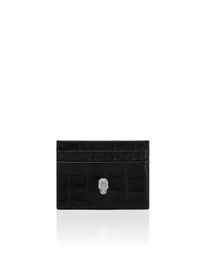 Philipp Plein Credit Cards Holder Skull - Black