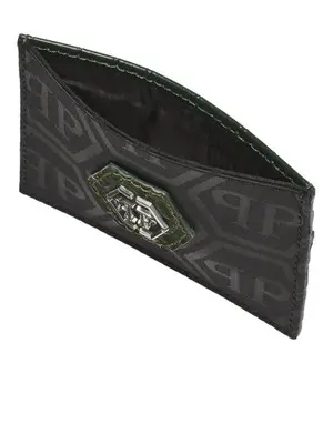 Philipp Plein Nylon And Leather Cardholder Monogram