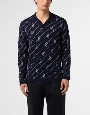 BILLIONAIRE Polo Longsleeve All-over Bb - Navy