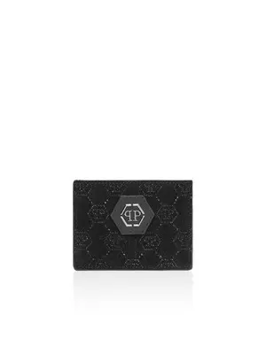 Philipp Plein Credit Cards Holder Monogram - Black/black