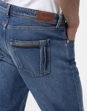 BILLIONAIRE Relaxed Fit Jeans Leather Details