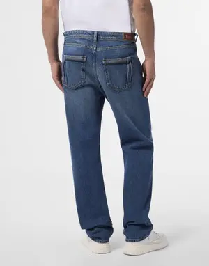 BILLIONAIRE Relaxed Fit Jeans Leather Details
