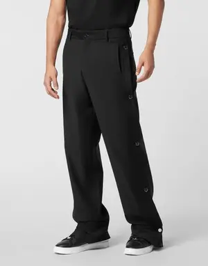 Philipp Plein Loose Fit Trousers With Inserts Monogram - Black