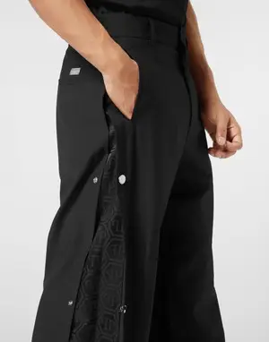 Philipp Plein Loose Fit Trousers With Inserts Monogram