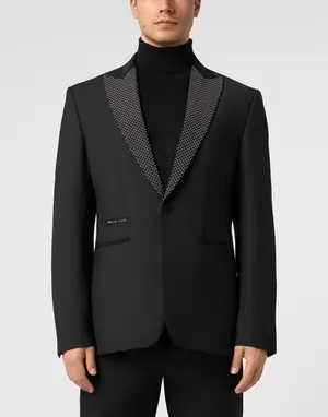 Philipp Plein Blazer With Lapel Studs - Black