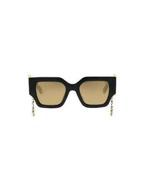 Philipp Plein PHILIPP PLEIN Square Frame Sunglasses With Logo Chain Detail Black/gold