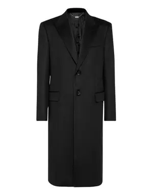 BILLIONAIRE Cashmere Regular Fit Coat Men Black