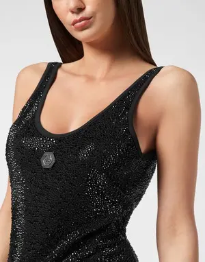 Philipp Plein Tank Top Mix Strass