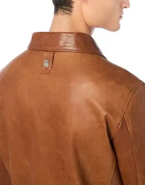 BILLIONAIRE Leather Jacket - Brown