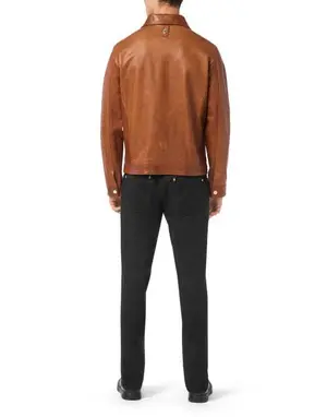 BILLIONAIRE Leather Jacket - Brown