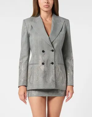 Philipp Plein Wool Gold Fit Blazer Ls Flame
