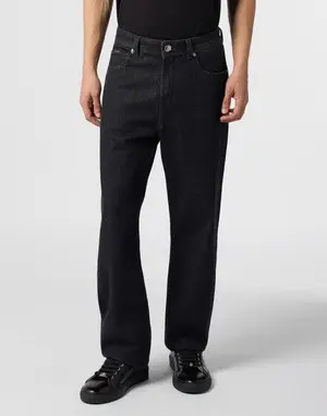 BILLIONAIRE Straight Cut Jeans Bb Monogram - Black