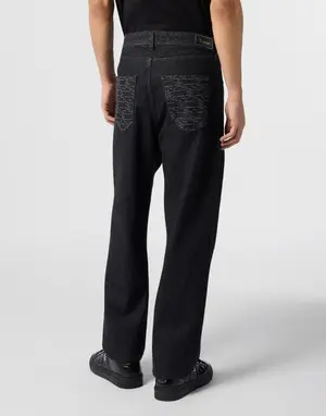 BILLIONAIRE Straight Cut Jeans Bb Monogram - Black