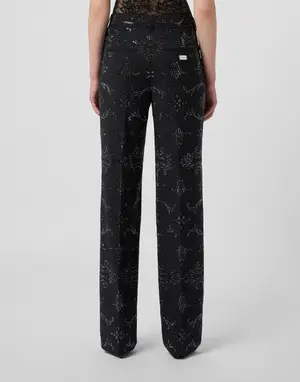 Philipp Plein Lady Straight Trousers Baroque Strass