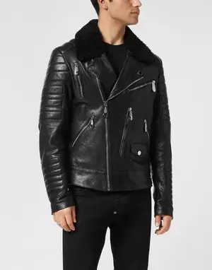 Philipp Plein Leather Biker