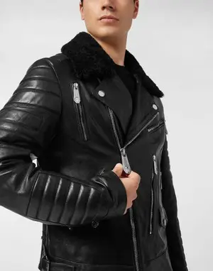 Philipp Plein Leather Biker