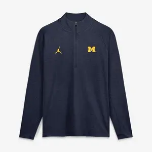 JORDAN BRAND Michigan Wolverines Dri-fit Stride Half-zip Running Top