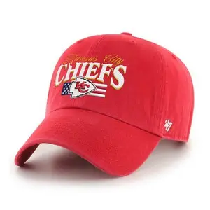 '47 Kansas City Chiefs American Flag Clean Up Adjustable Hat - Red