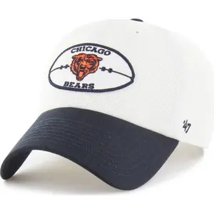 '47 Navy Chicago Bears Pique Patch Clean Up Adjustable Hat - Cream