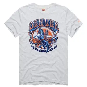 HOMAGE Denver Broncos Nfl X Grateful Dead Tri-blend T-shirt - Ash