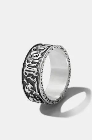 DISTURBIA Amorata Sterling Engraved Band Ring