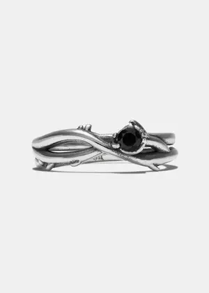 DISTURBIA Rosethorn Thin Sterling Ring